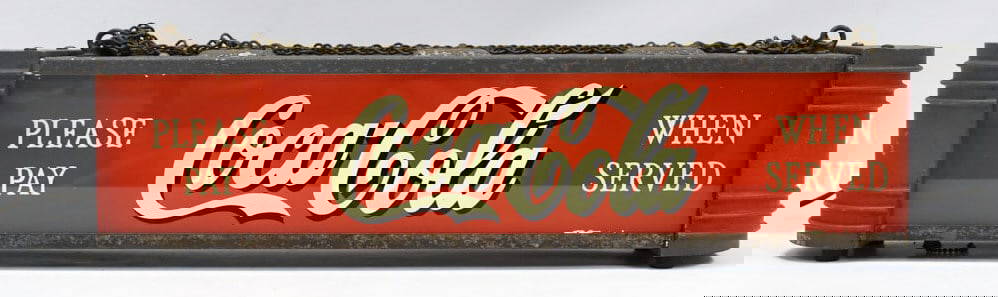 Vintage Coca-cola Rog Lighted Glass Sign Auction
