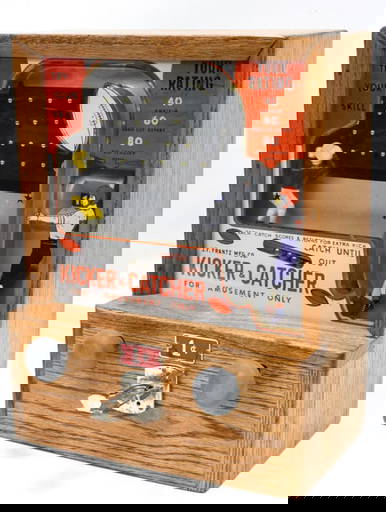 1 Cents Coin Op Kicker & Catcher Skill Game By Frantz