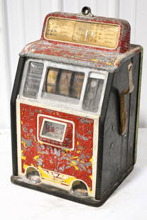 25 Cents Mills Jewel Bell High Top Slot Machine W Stand Auction