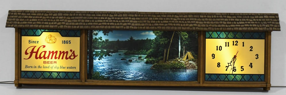 5-1/2ft Hamm's Beer Scene-o-rama Motion Sign Auction