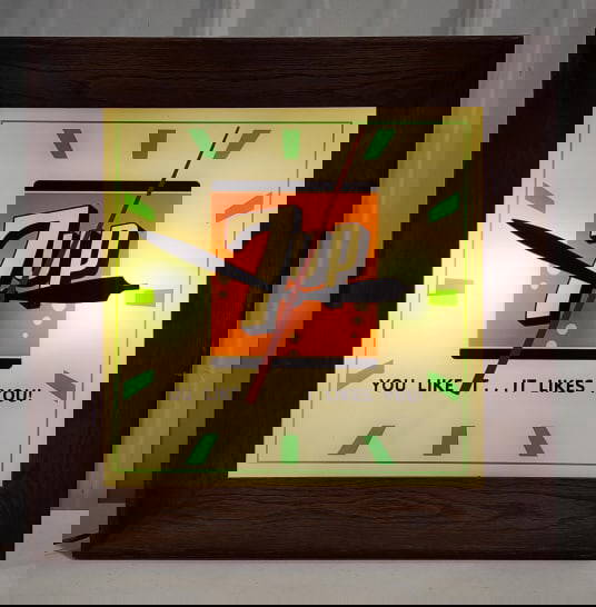 Api 7up Lighted Advertising Clock Auction