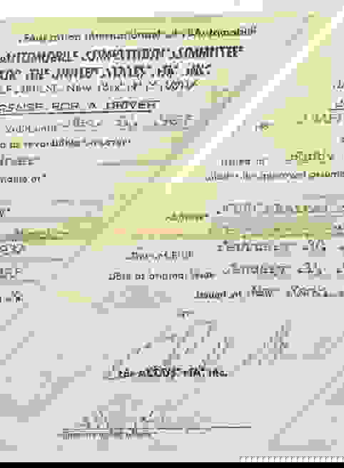 Bobby Unser's 1965 Fia Driver License Auction