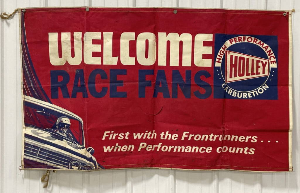 Vintage Holley Carburetors Auto Race Banner Auction