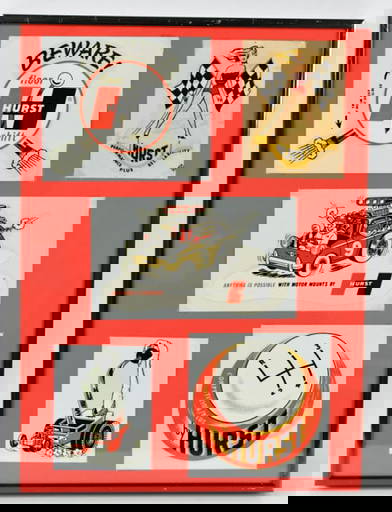 Vintage Hurst Speed Equipment Framed Decals