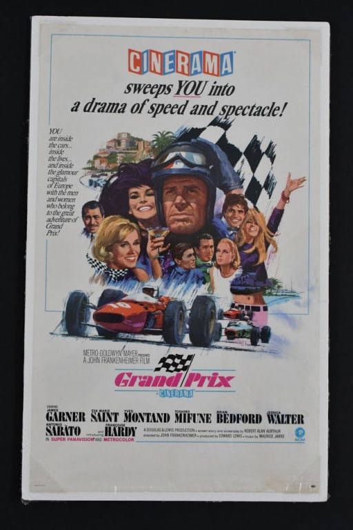 Grand Prix James Garner Cinerama Small Poster Auction