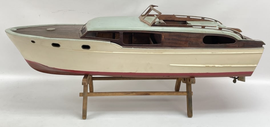 Vintage Large Scale Chris Craft Rc Wood Model
