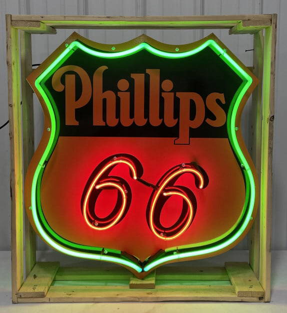 Phillips 66 Shield Modern 2-color Neon Sign Auction