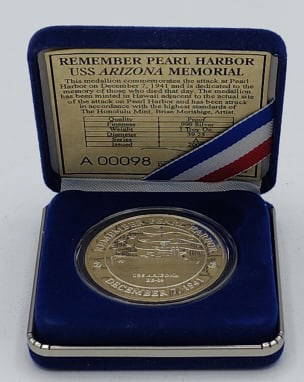 2009 Rememer Pearl Harbor Uss Az Memorial Coin