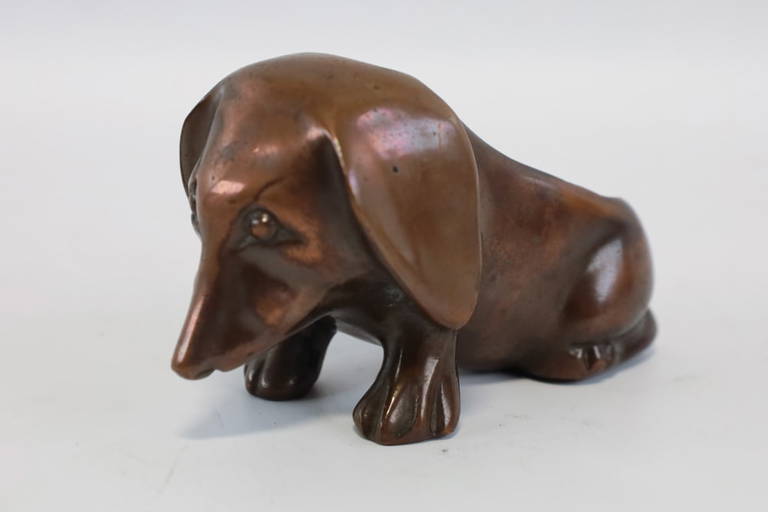 Vintage Bronze Dachshund Pipe Rest