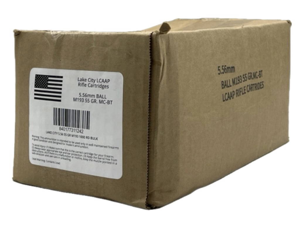 Usa Lake City M193 Rifle Ammo 5.56 Mm 1000 Count Auction