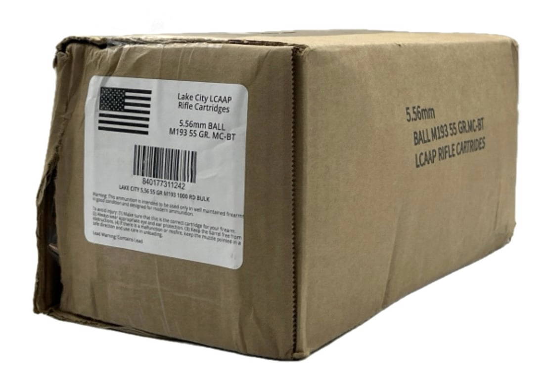 Usa Lake City M193 Rifle Ammo 5.56 Mm 1000 Count Auction