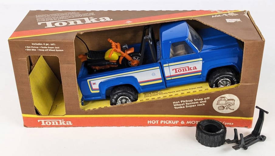 Tonka No. 2953 Hot Pickup Truck & Motorcycle W Box