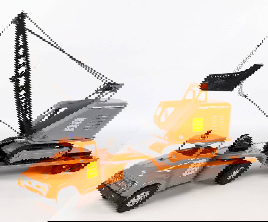 Custom Tonka State Hiway Truck W Lowboy & Dragline Auction