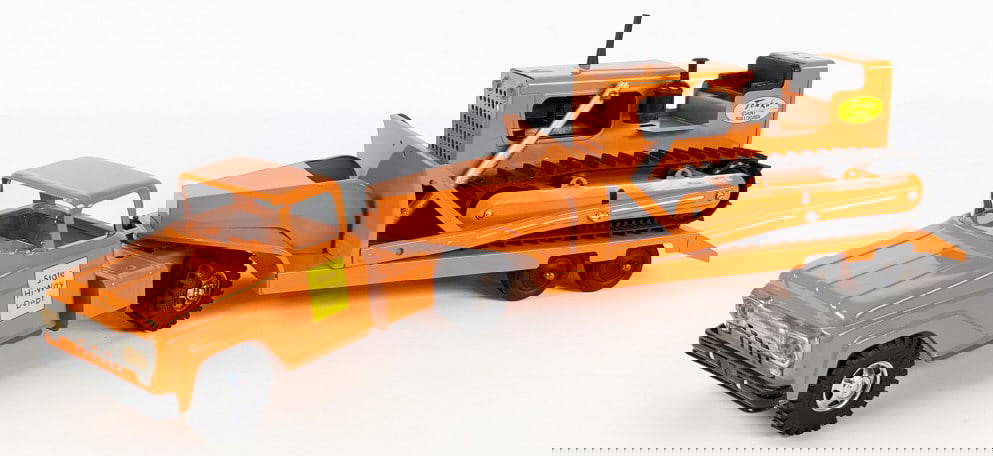 Custom Tonka State Hi Way Truck W Lowboy & Dozer