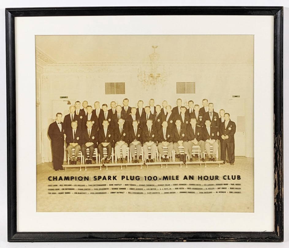 Champion Spark Plug 100 Mph Club Framed Photo Auction