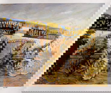 David Uhl Harley Davidson "ruby" Serigraph