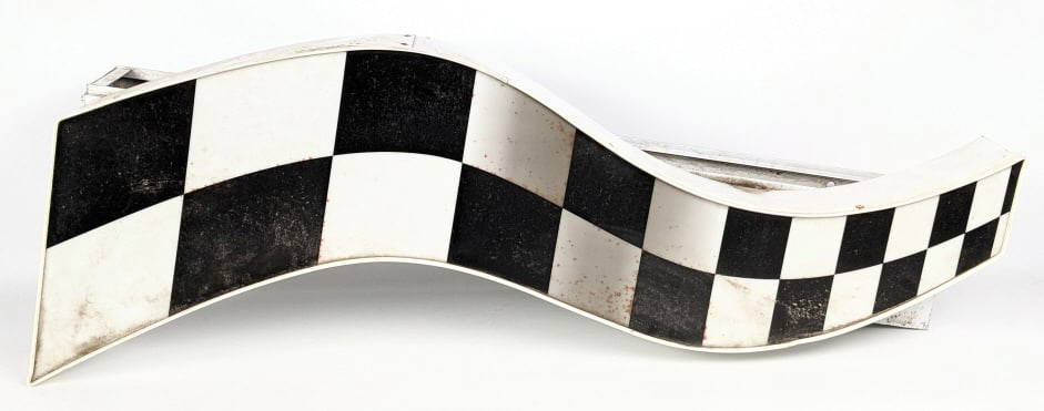 Light Up Checkered Flag Raceway Sign Auction