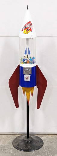 Vtg 25 Cent Mighty Mike Rocket Ship Gumball Machine
