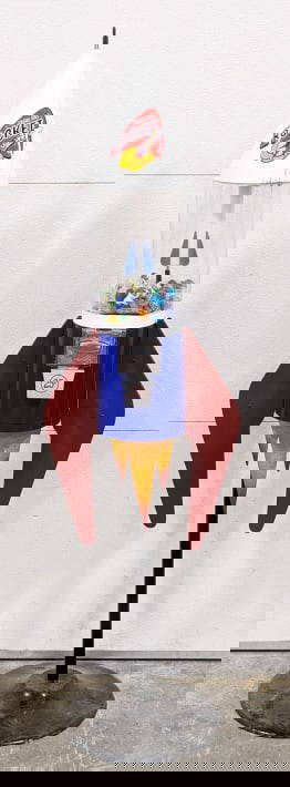 Vtg 25 Cent Mighty Mike Rocket Ship Gumball Machine Auction