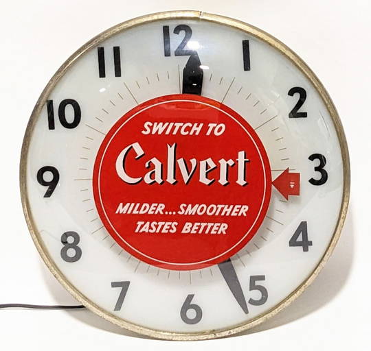 Vintage Calvert Whiskey Advertising Pam Clock