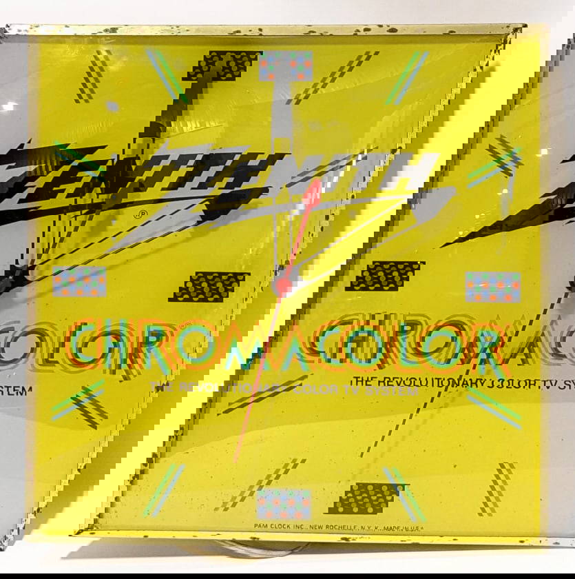 Vintage Zenith Chromacolor Advertising Pam Clock Auction