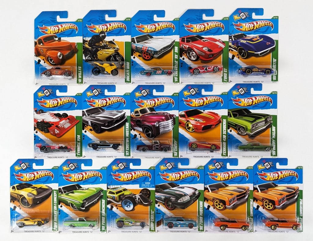 2012 Hot Wheels Treasure Hunt 12 Car Set W/ Extra Auction