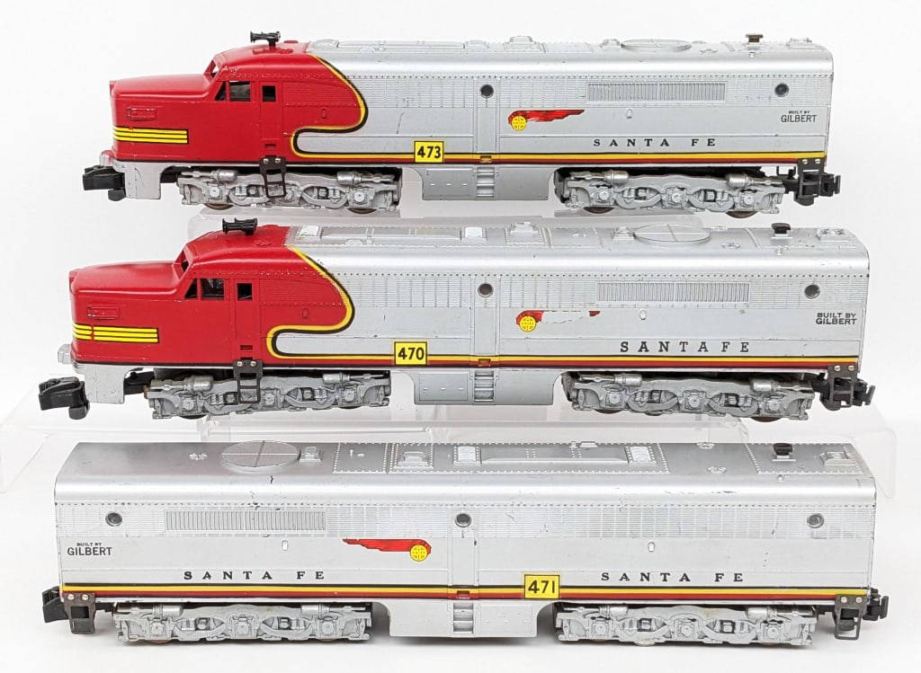 American Flyer Santa Fe 470 471 473 A-b-a Loco Set Auction