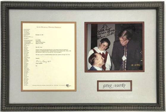 Framed Gene Autry Signed Photograph Auction