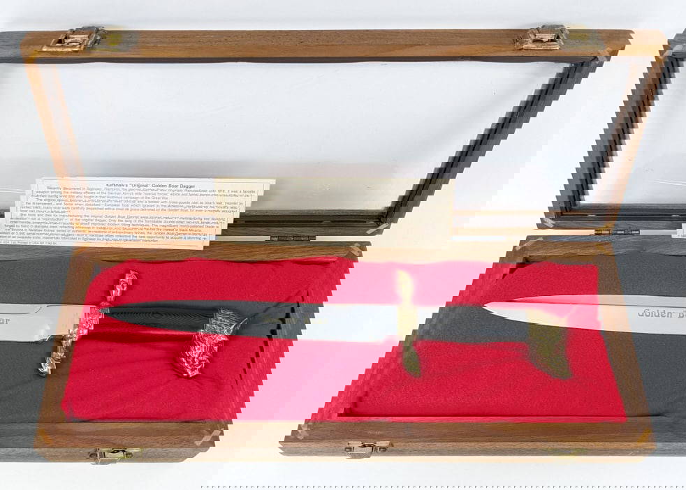 Ltd Kershaw Golden Boar Dagger W/case 1 Of 5000 Auction
