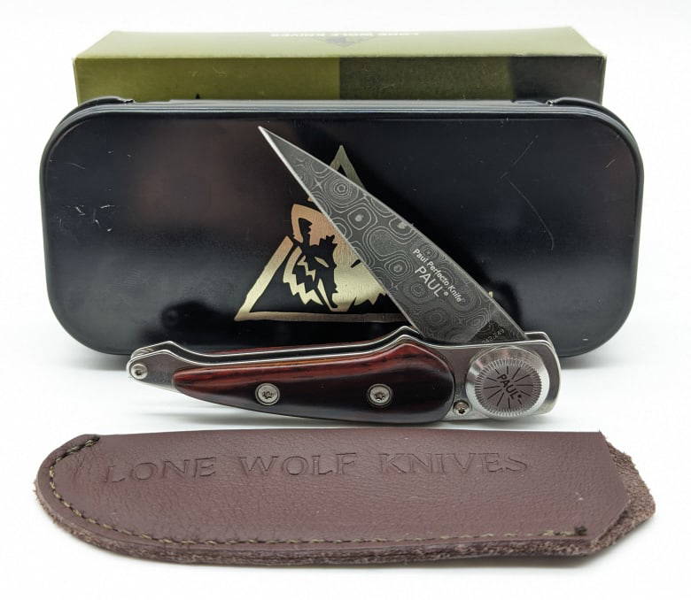 Lone Wolf Paul Perfecto Cocobolo Damascus Folder Knife 1 Of 150 Auction