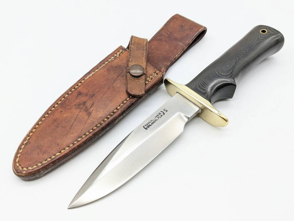 Vtg Randall Model 16 5in Ss Diver Knife W/ Roughback Sheath Auction