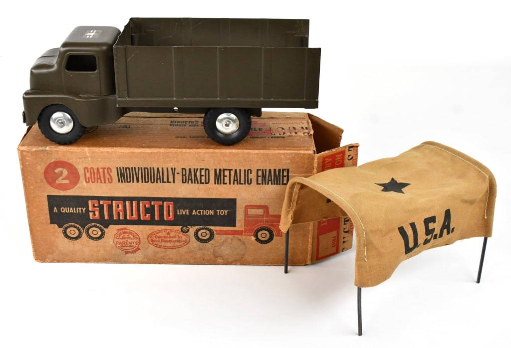 Structo No. 906 Army Transport Truck W/ Box Auction