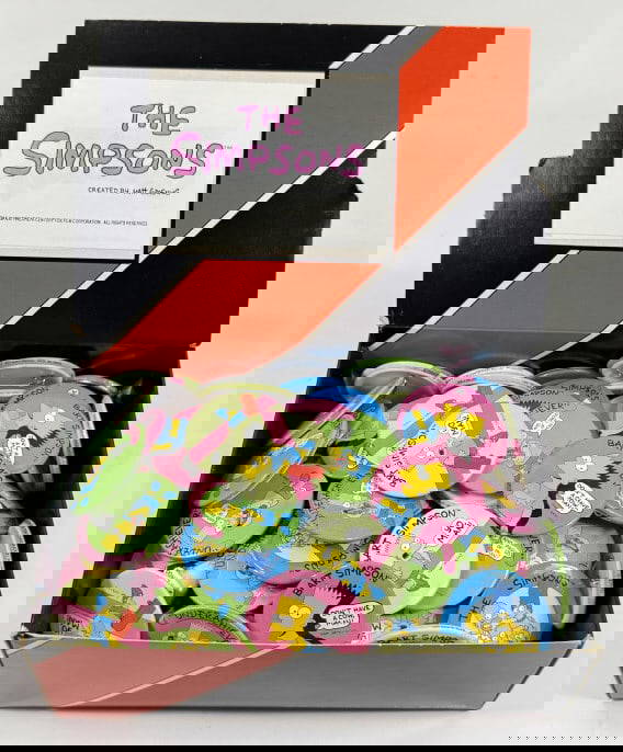 130 Vintage Nos The Simpsons Buttons In Display Auction