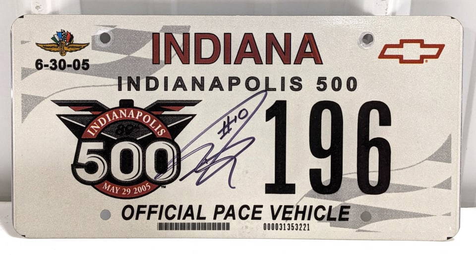 2005 Indy 500 Official Pace Car License Plate Auction