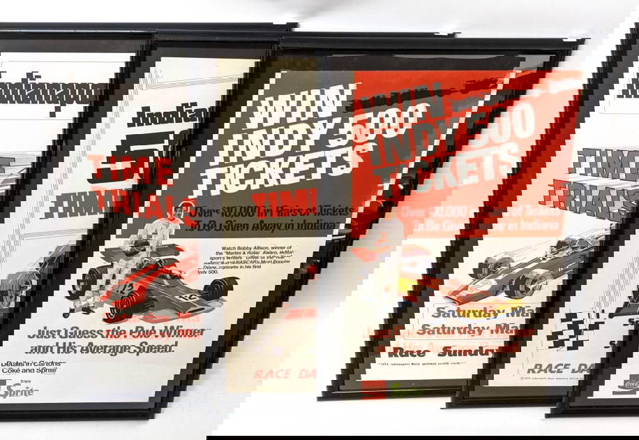 (3) Framed Indy Time Trials Posters Auction
