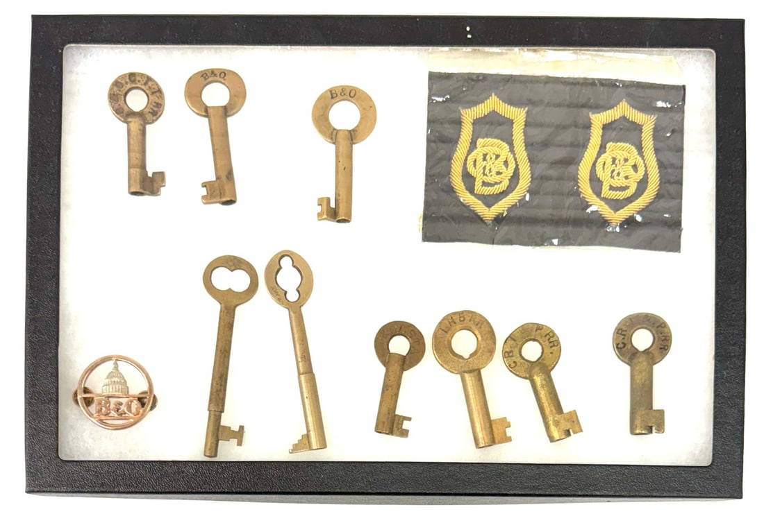 B&o, Ihb, Cri, & Adlake Brass Railroad Key Collection Auction