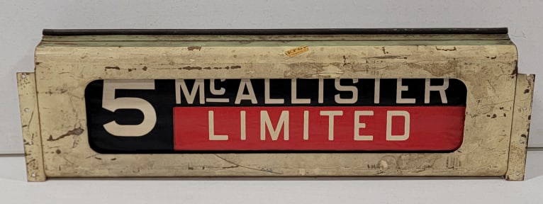 Vintage Metal Case Scrolling Bus Destination Sign Auction