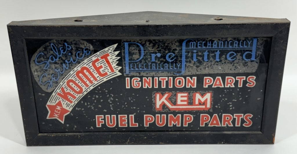 Early Rog Kem Komet Automotive Parts Lighted Sign Auction