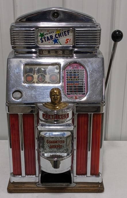 Vintage Jennings Star Chief 5 Cent Slot Machine Auction