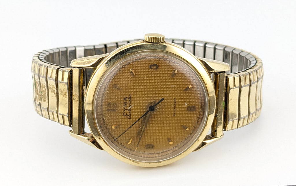 Mens 14k Gold Cyma Watersport Automatic Wristwatch Auction