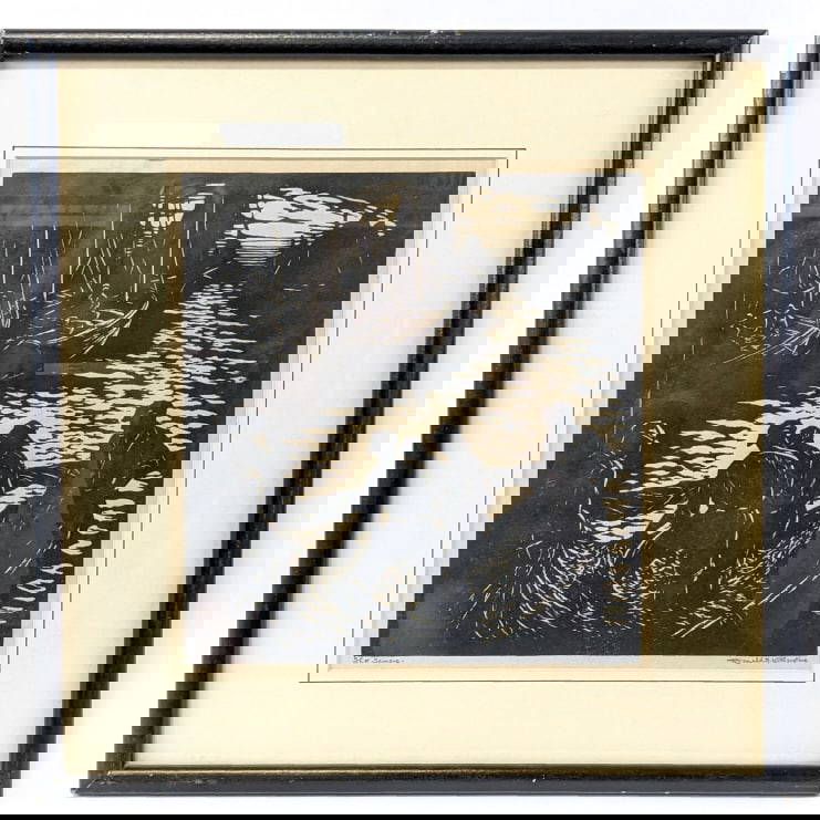 Donald Witherstine "the Seiners" Woodblock Print Auction