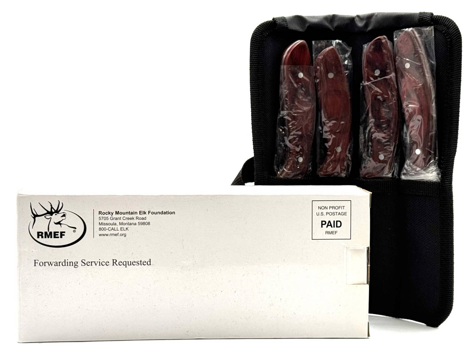 New Browning Rmef (4) Hunting Knife Set Combo Rocky Mountain Elk ...