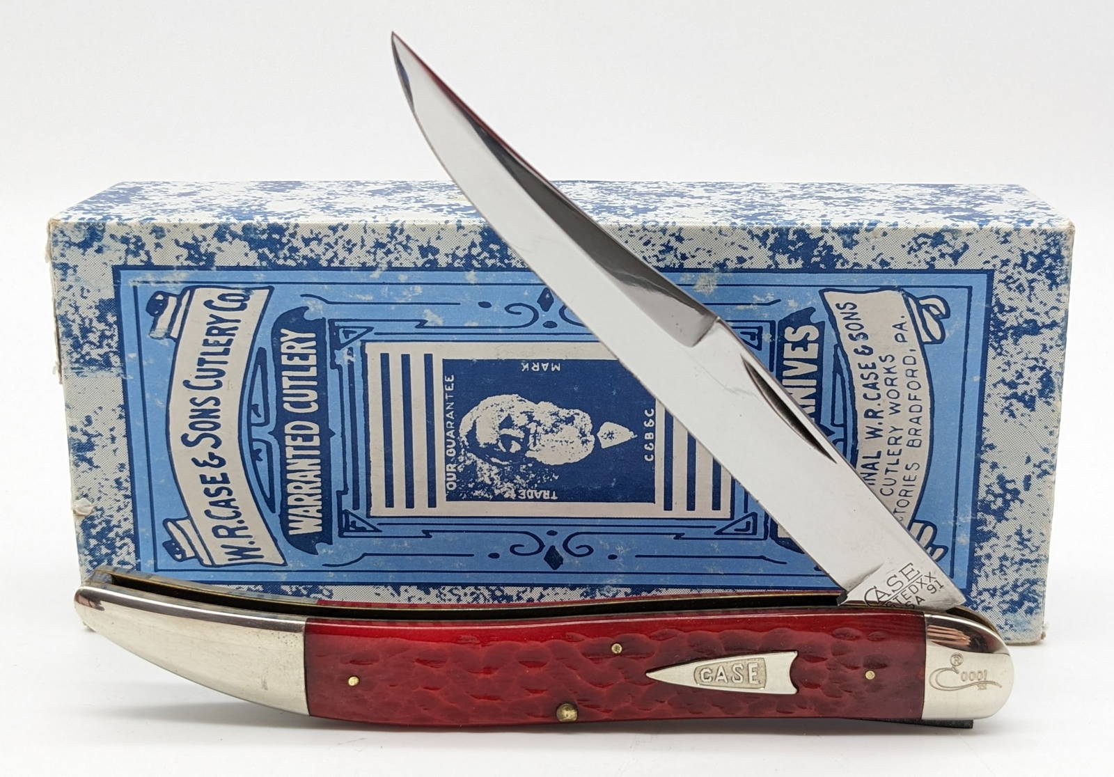 Ltd 1991 Case Xx Classic Red Bone Large Toothpick 61098 W/ Box Auction