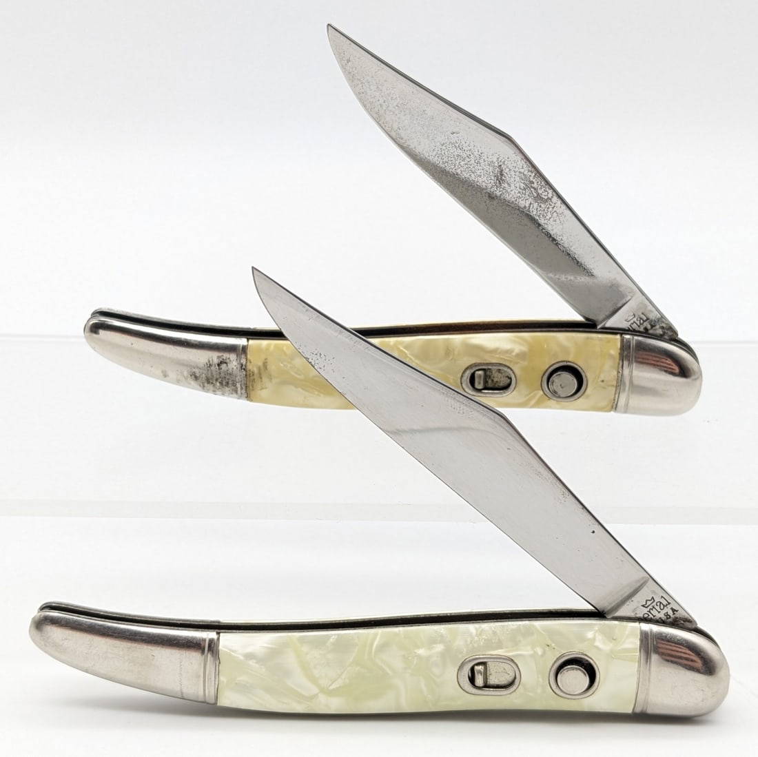 (2) Imperial Faux Pearl Toothpick Switchblade Knives Auction