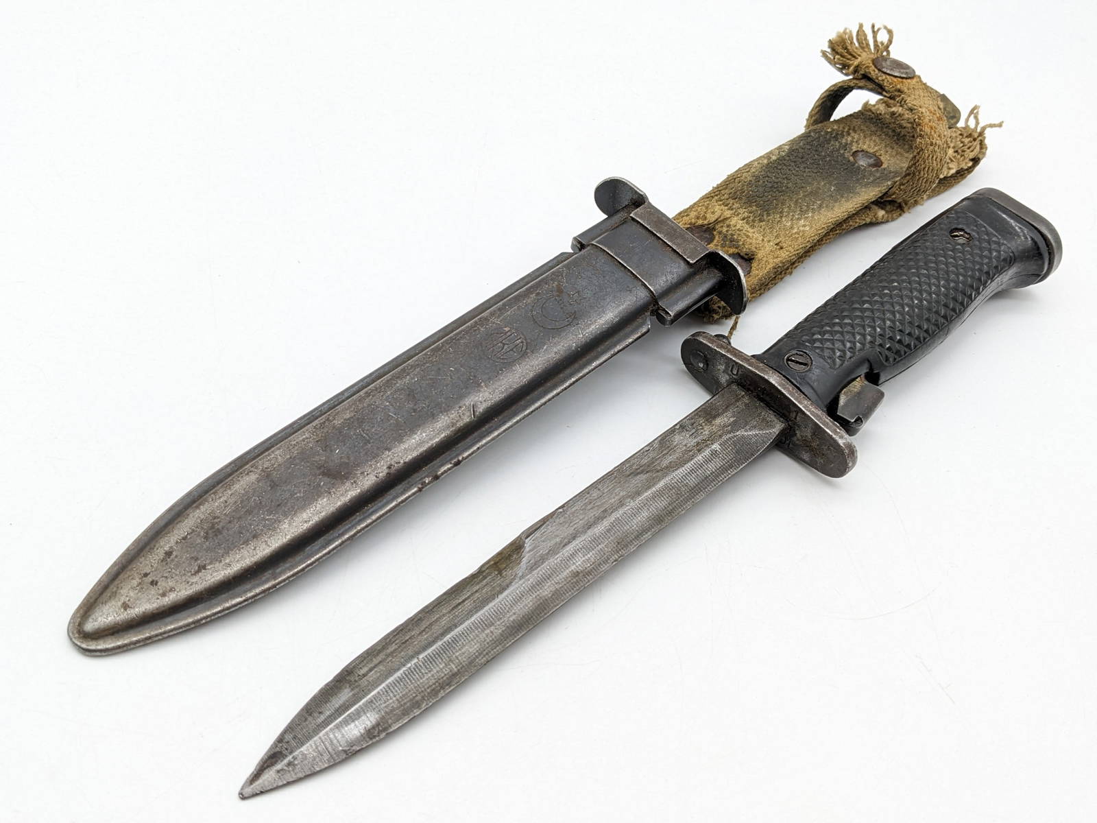 Turkish Milpar Col M5a1 M1 Garand Bayonet W/ Scabbard Auction