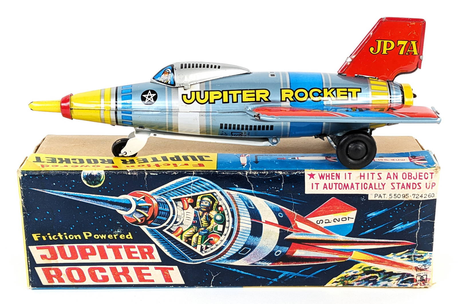 Japan Tin Friction Jupiter Rocket W/ Box Auction