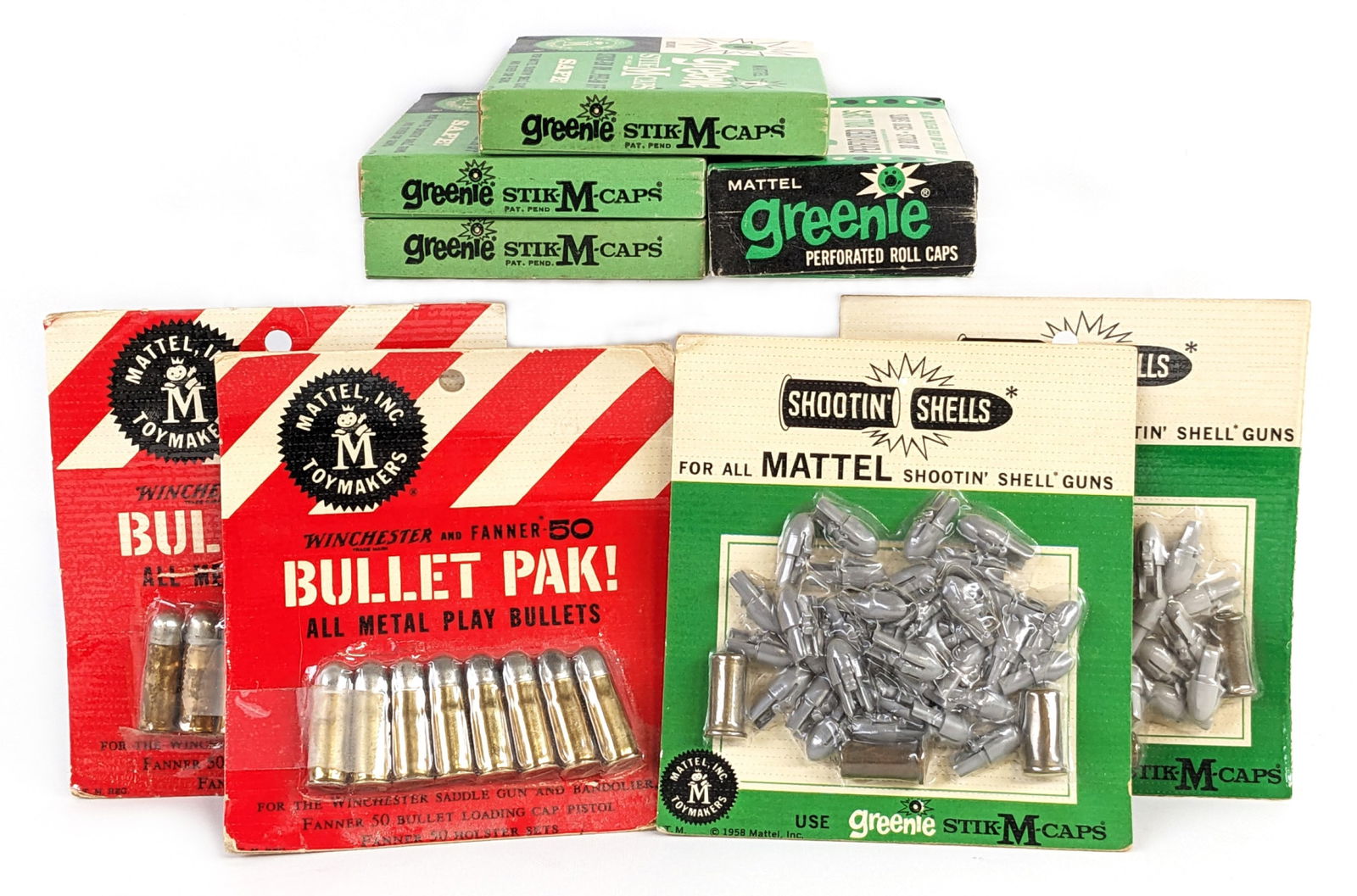 Mattel Shootin' Shells, Bullet Pak, Greenie Stik-m-caps, & Roll Caps ...