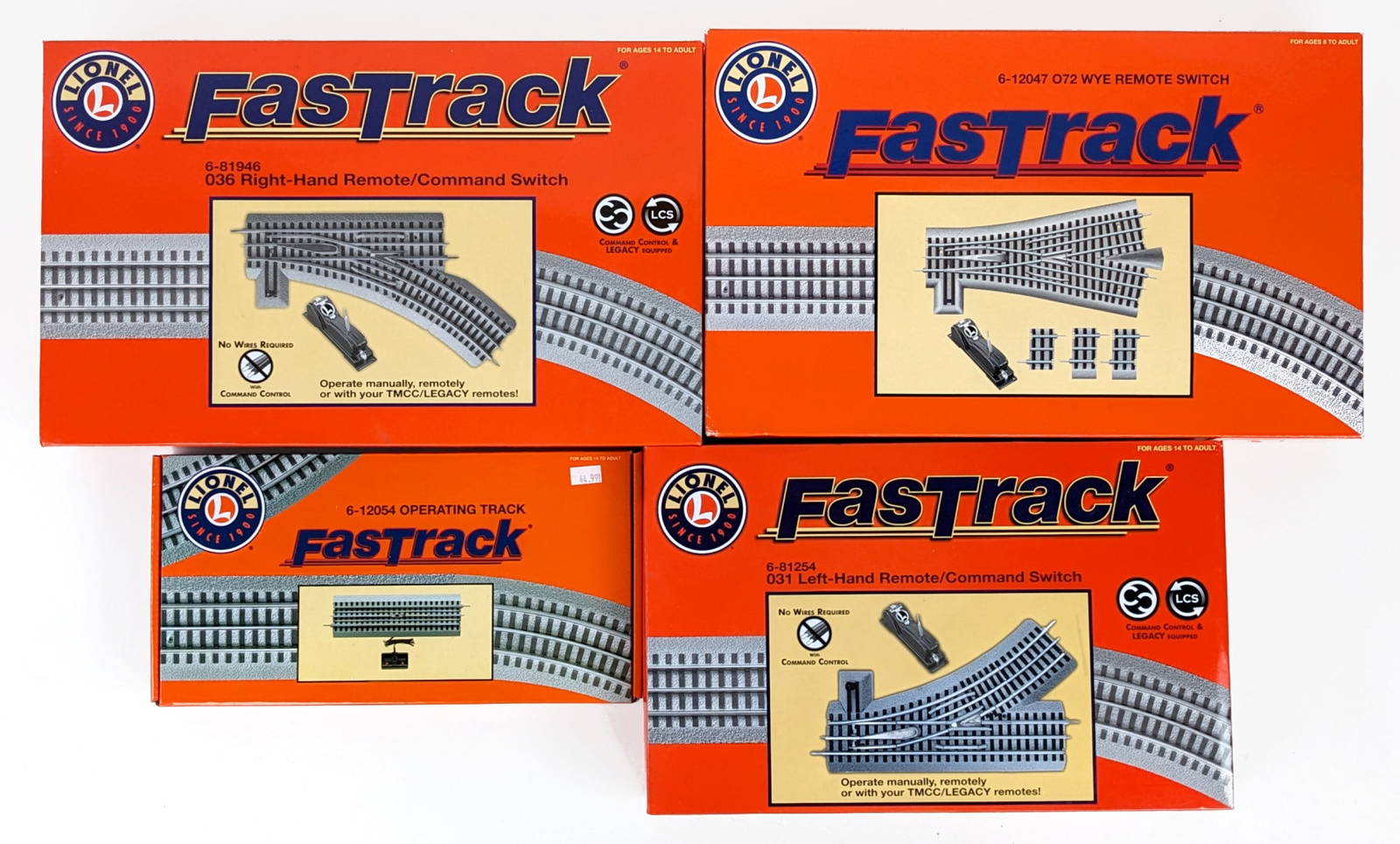 Lionel Fastrack Left Switch, Right Switch, Wye Remote Switch ...