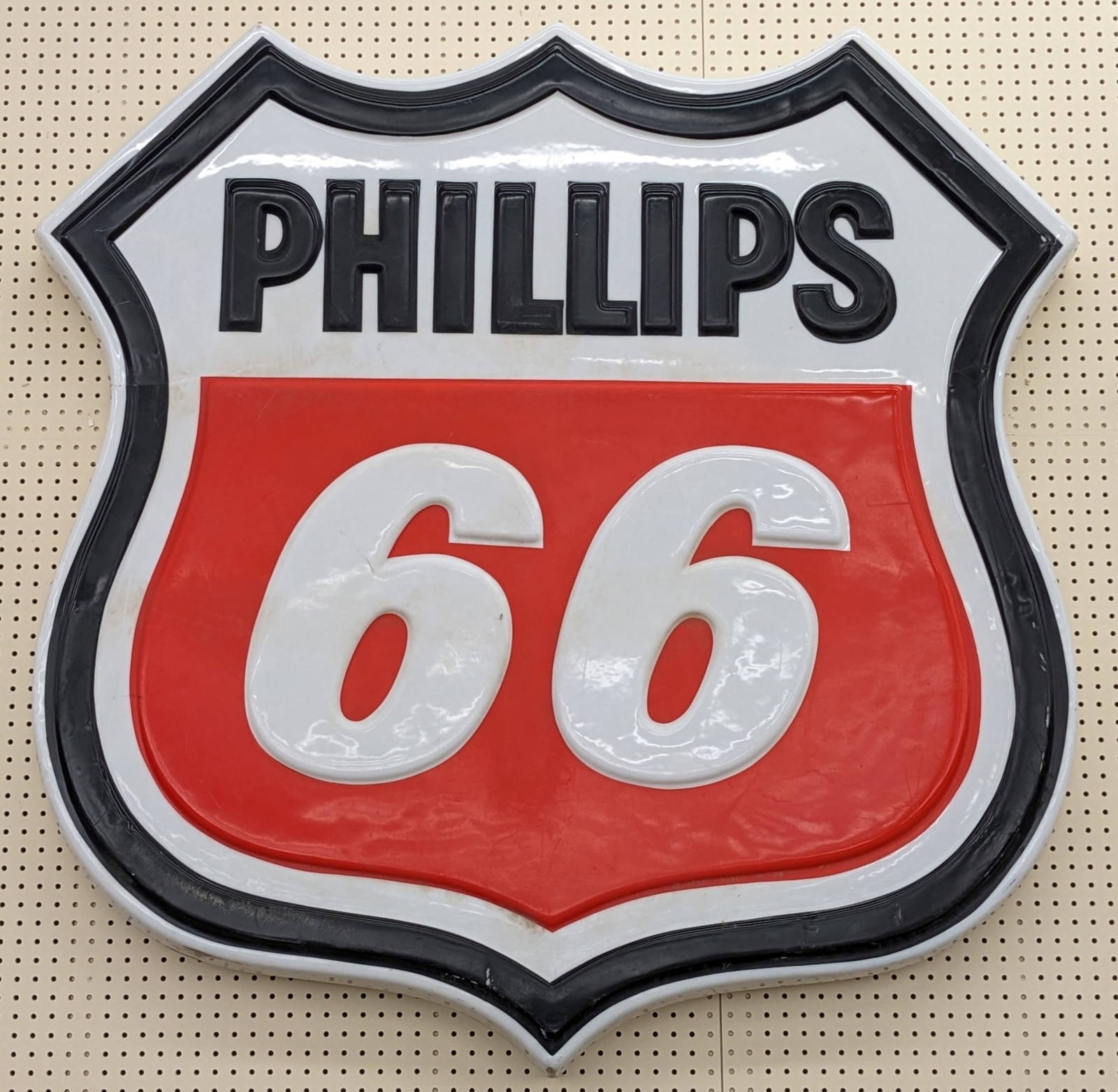 Large Phillips 66 Embossed Lighted Adv Sign 58x56 Auction