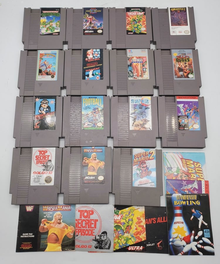 15 Nintendo Cartridges Including Teenage Mutant Ninja Turtles, Super ...